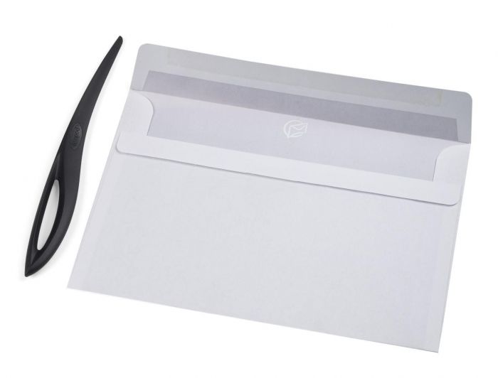 Plic C5 alb, siliconic, 80g, deschidere pe latura mare | Papetti